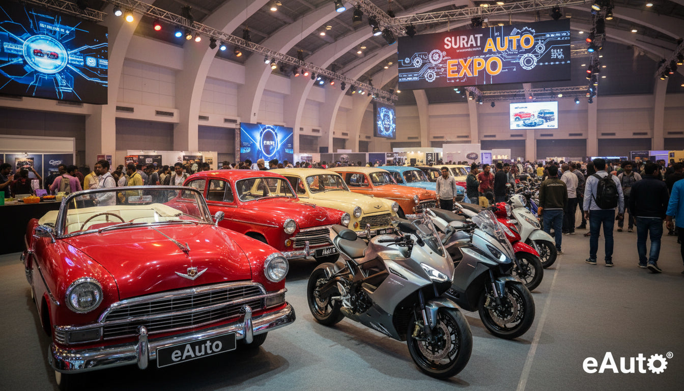 Surat International Auto Expo 2026 Kicks Off, Featuring Vintage Cars a