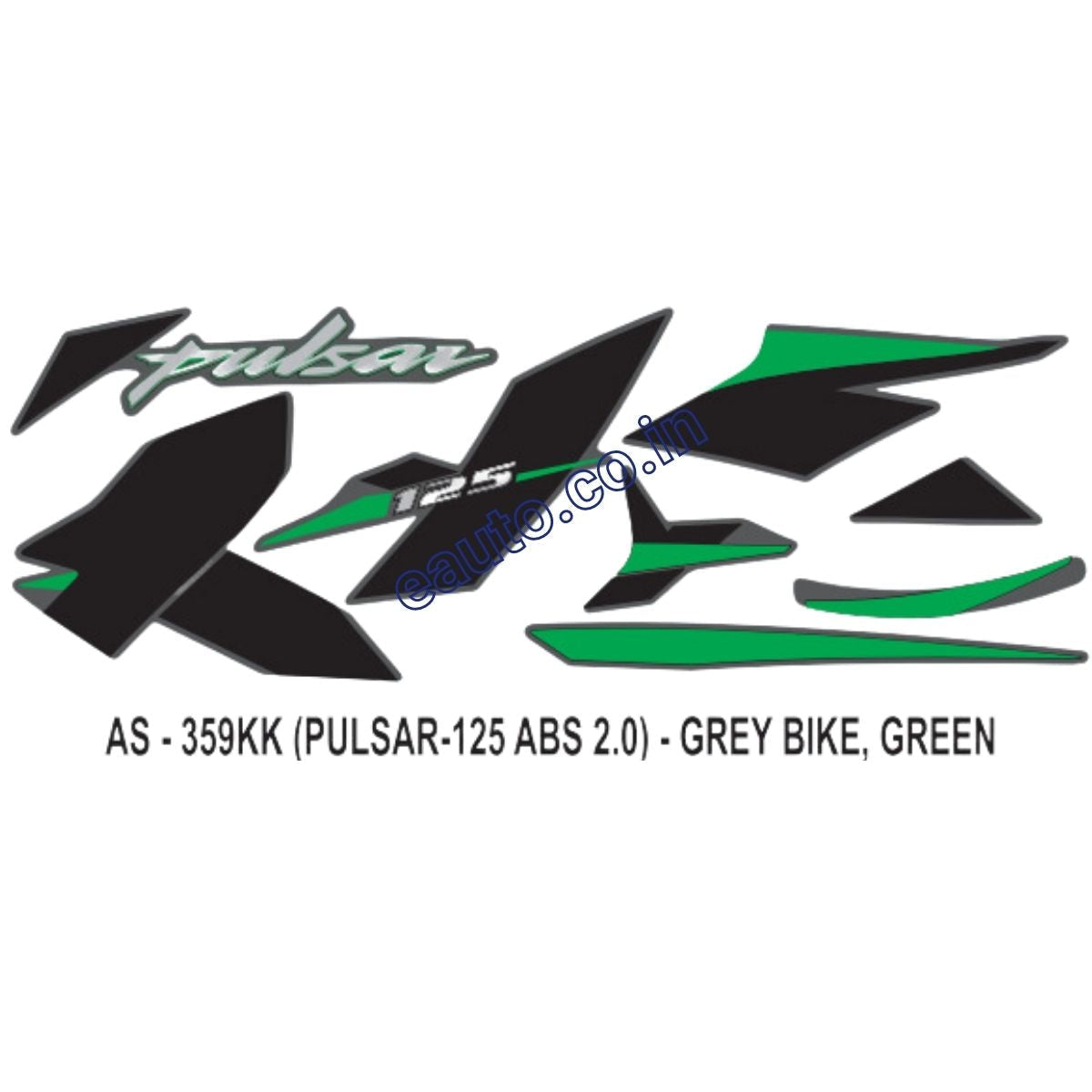 Graphics Sticker Set for Bajaj Pulsar 125 | ABS 2.0 | Grey Vehicle | G
