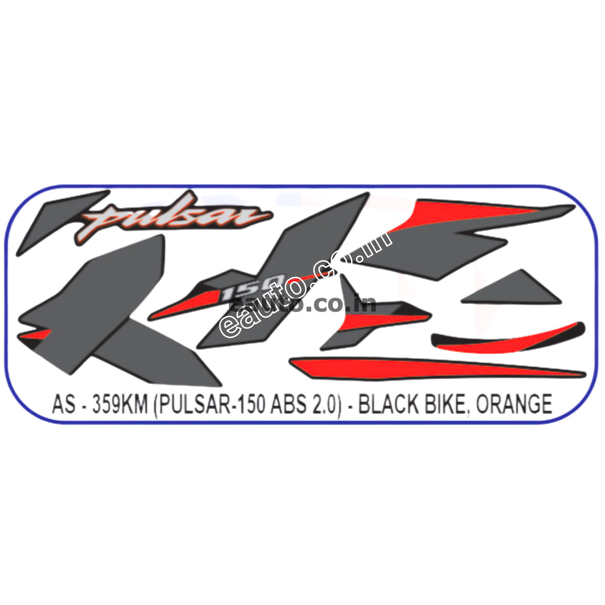 Graphics Sticker Set for Bajaj Pulsar 150 | ABS 2.0 | Black Vehicle