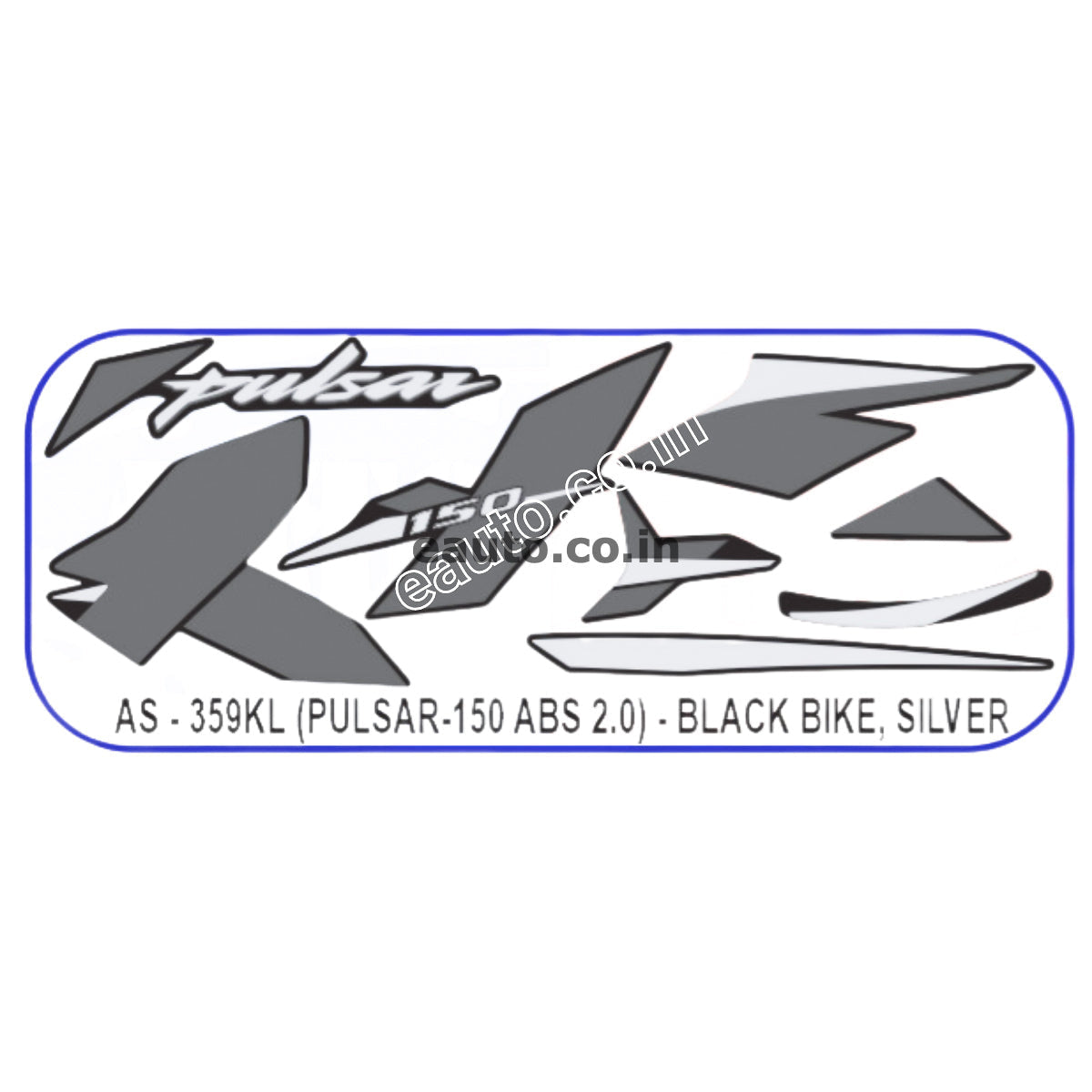 Graphics Sticker Set for Bajaj Pulsar 150 | ABS 2.0 | Black Vehicle