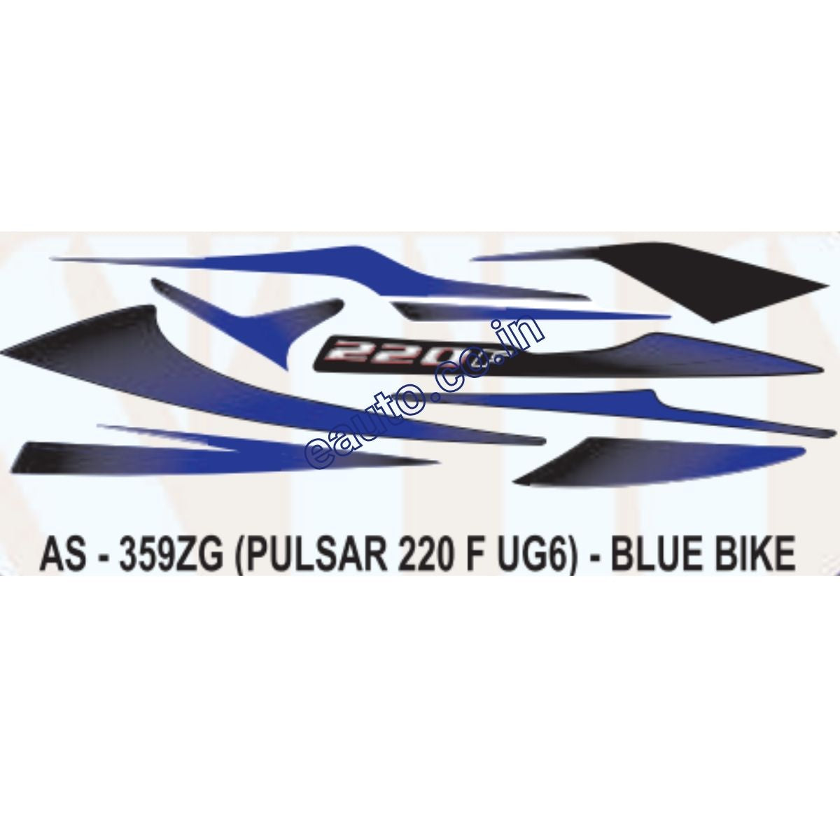 Graphics Sticker Set for Bajaj Pulsar 220 F UG6 | Blue Vehicle | Both