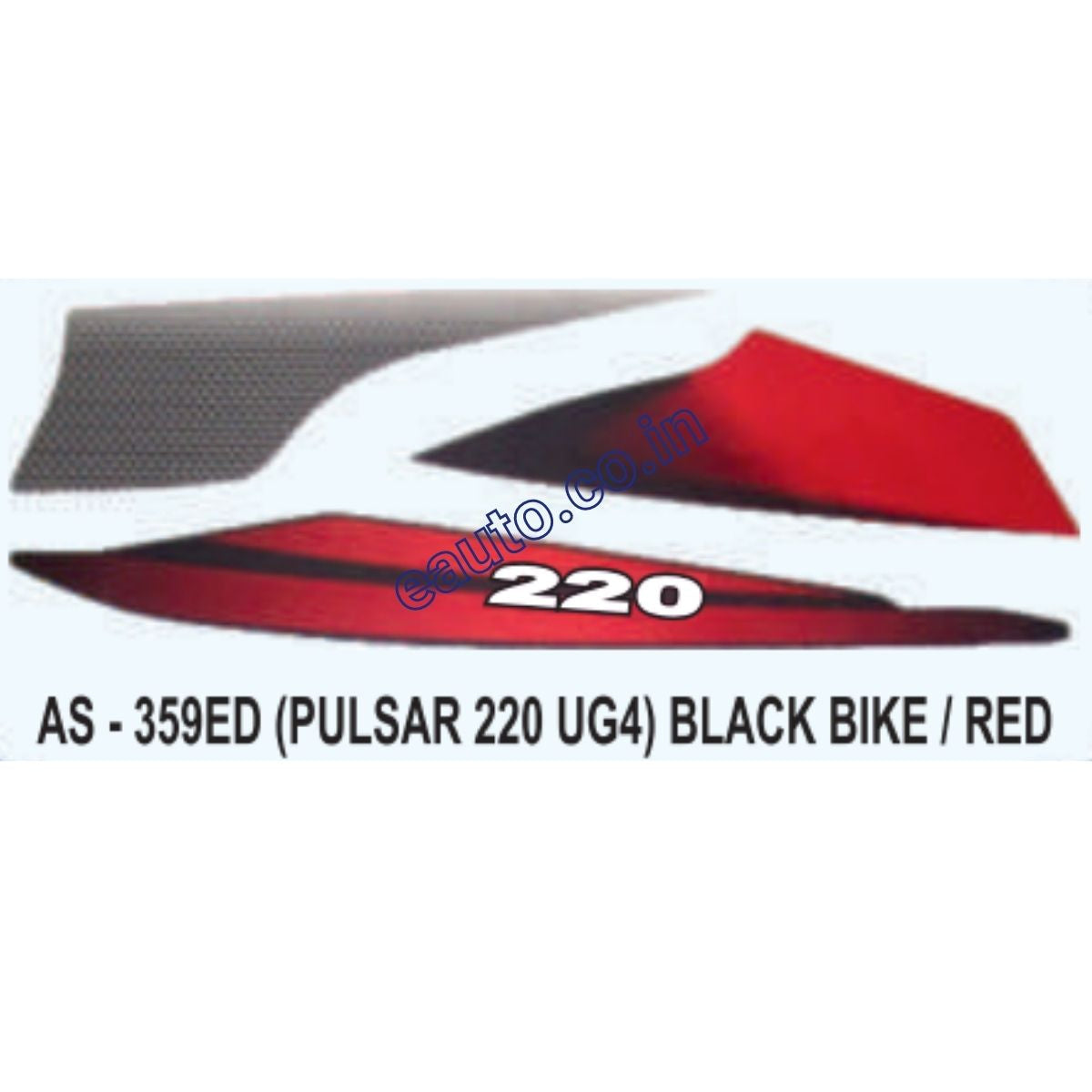 Graphics Sticker Set for Bajaj Pulsar 220 UG4 | Black Vehicle | Red St