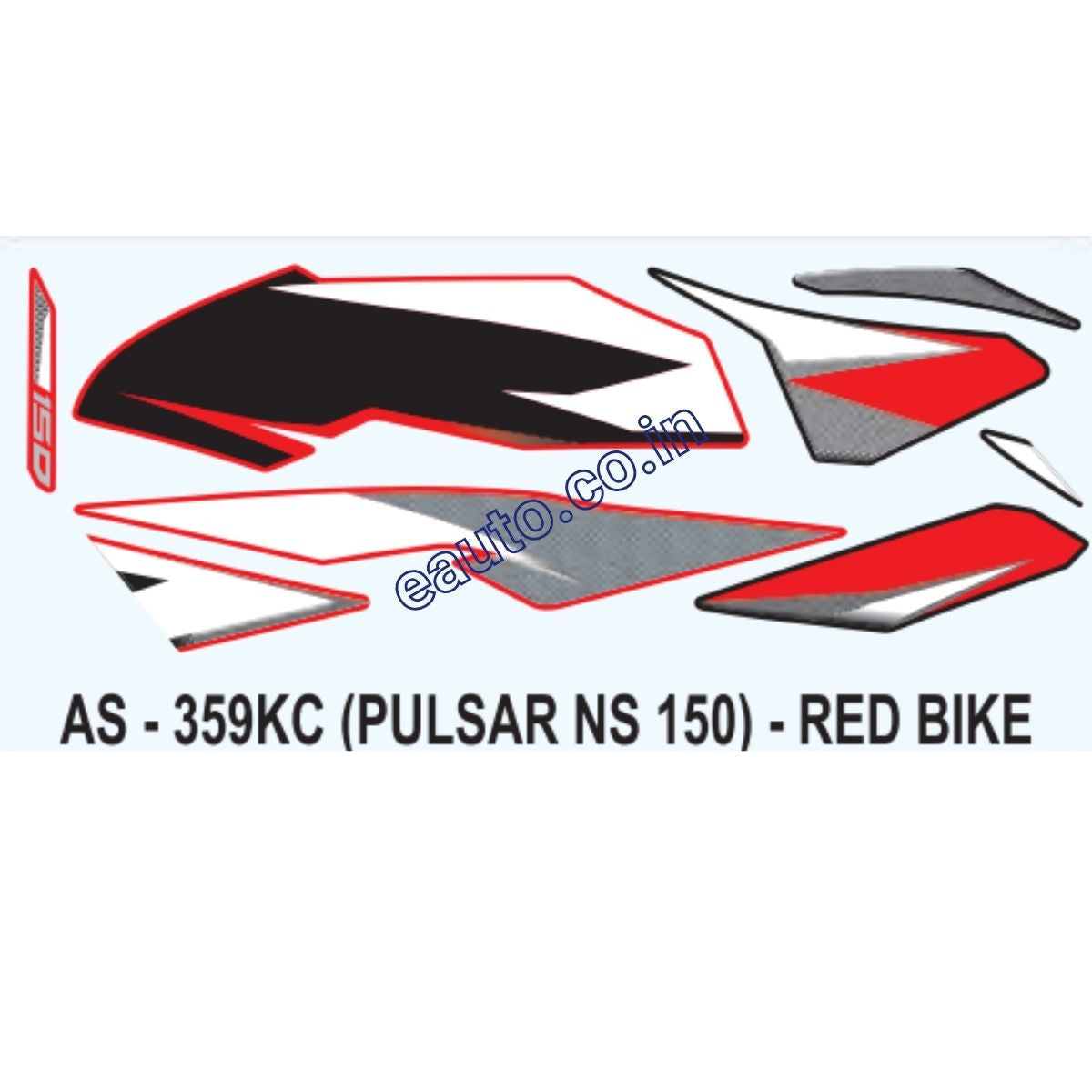 Graphics Sticker Set for Bajaj Pulsar NS 150 | Red Vehicle | Both Side