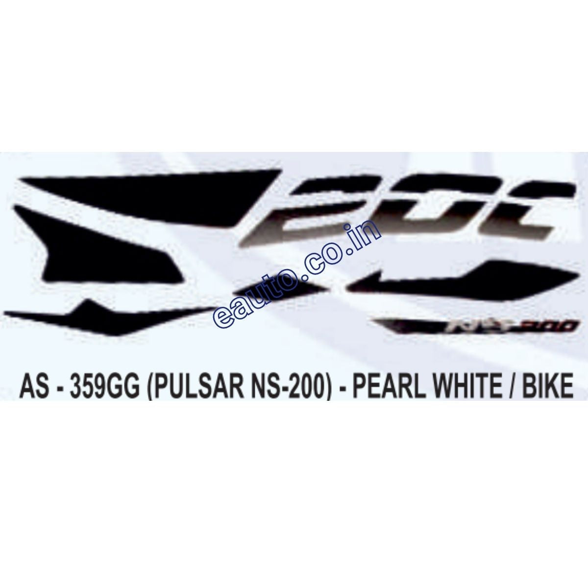 Graphics Sticker Set for Bajaj Pulsar NS 200 | Pearl White Vehicle | B