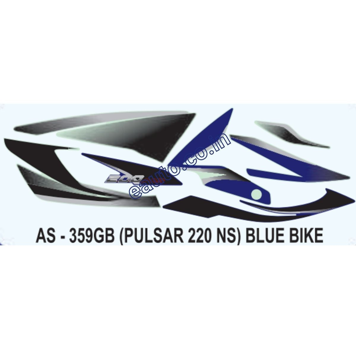 Graphics Sticker Set for Bajaj Pulsar NS 220 | Blue Vehicle | Both Sid