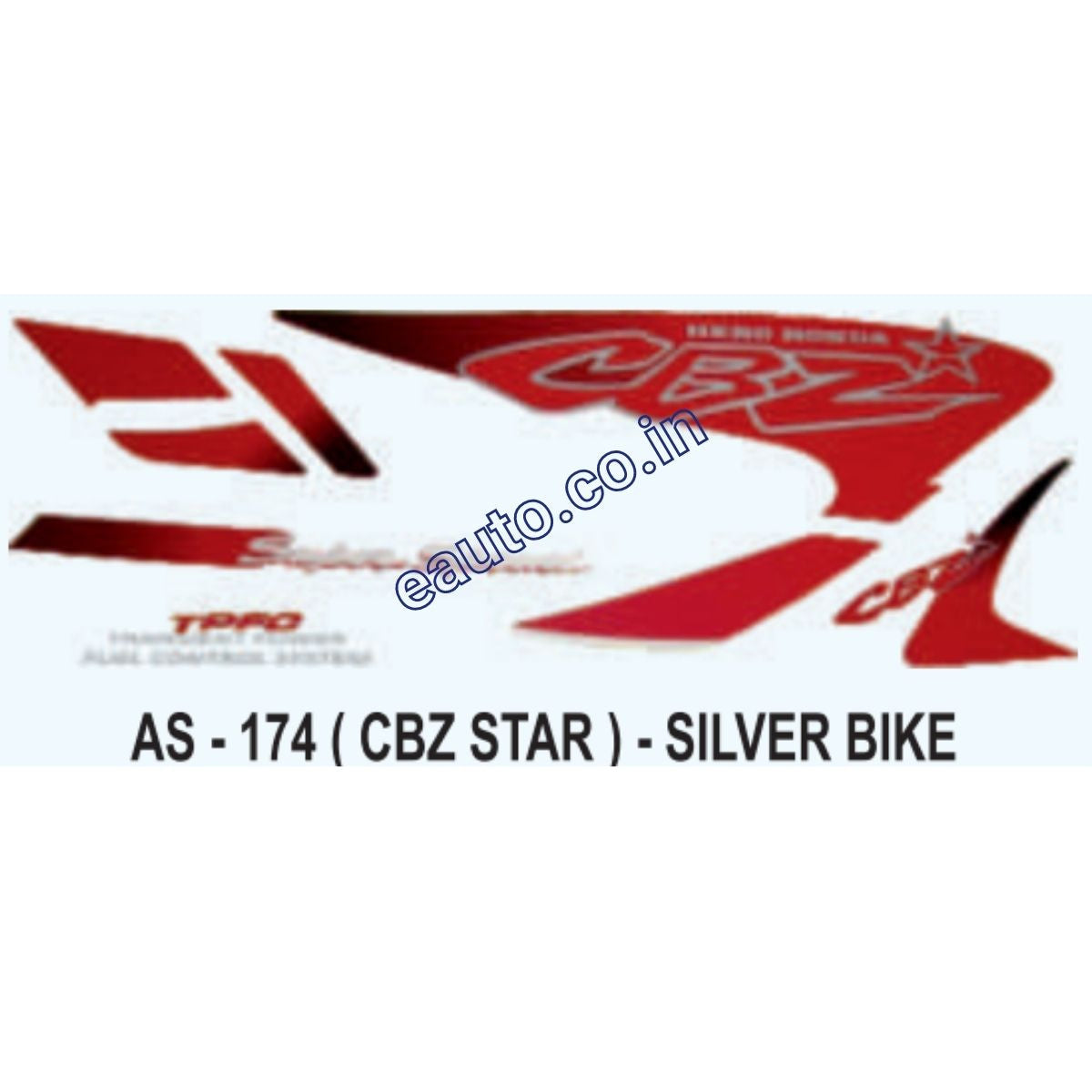 Graphics Sticker Set for Hero Honda CBZ Star | Silver Vehicle | Both S