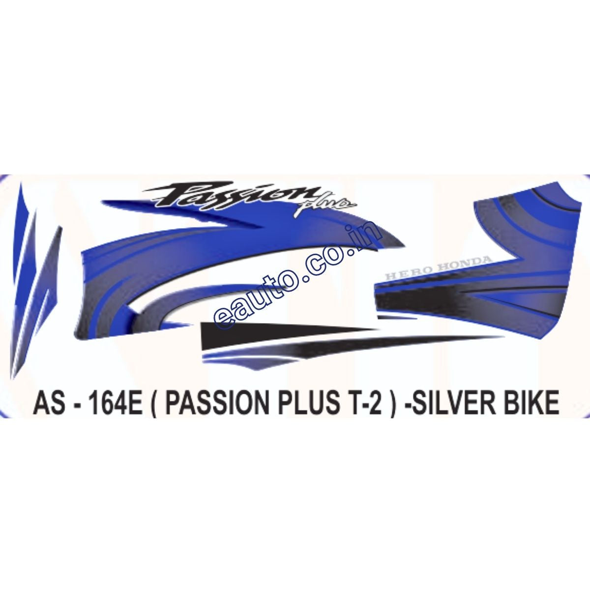 Graphics Sticker Set for Hero Honda Passion Plus | Type 2 | Silver Veh