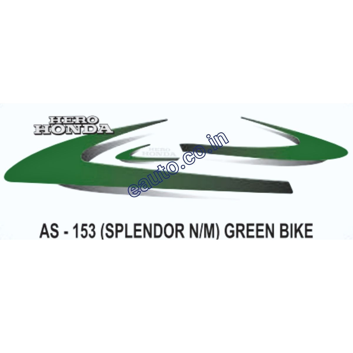 Graphics Sticker Set for Hero Honda Splendor | New Model | Green Vehic