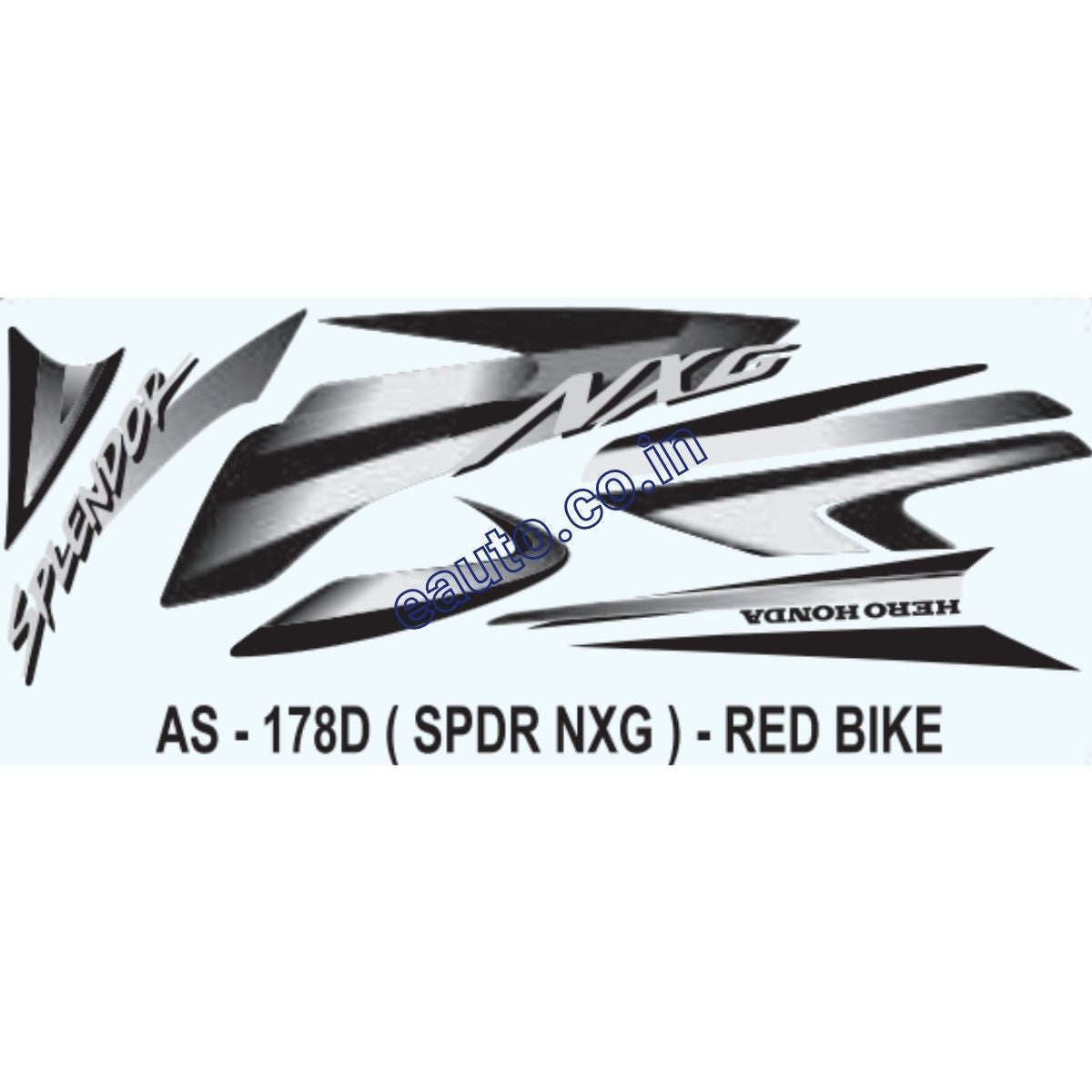 Graphics Sticker Set for Hero Honda Splendor NXG | Red Vehicle | Both