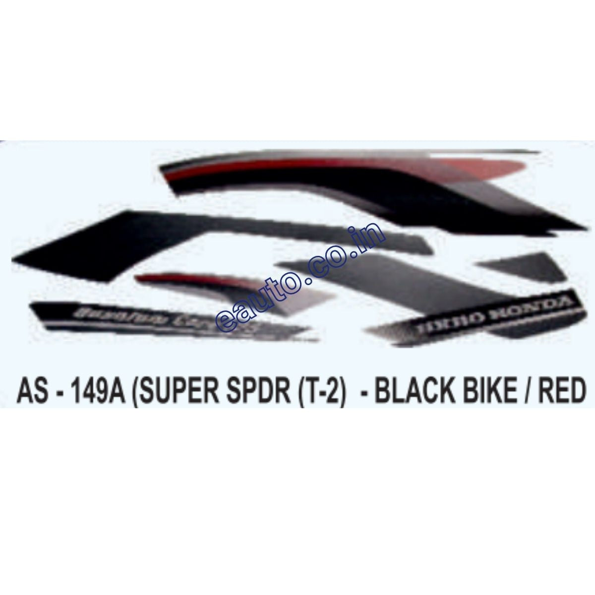Graphics Sticker Set for Hero Honda Super Splendor | Type 2 | Black Ve