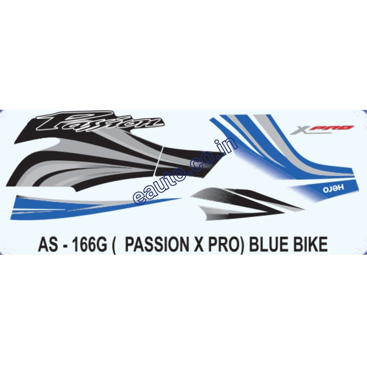 Graphics Sticker Set for Hero Passion X Pro | Blue Vehicle | Both Side