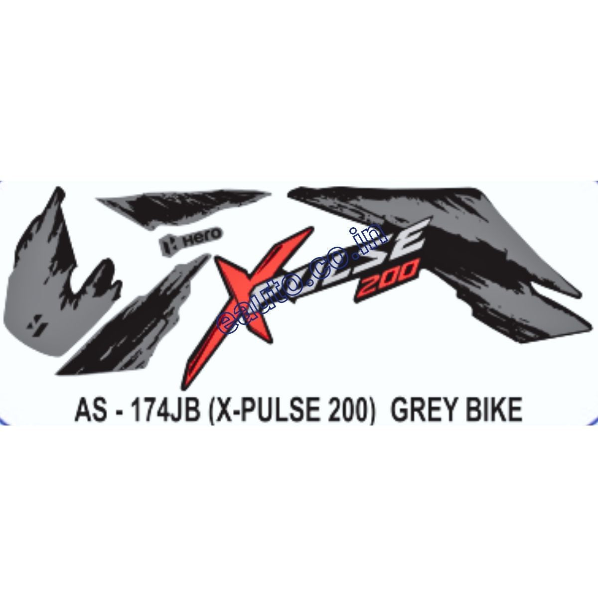 Graphics Sticker Set for Hero XPulse 200 | Grey Vehicle | Both Sides