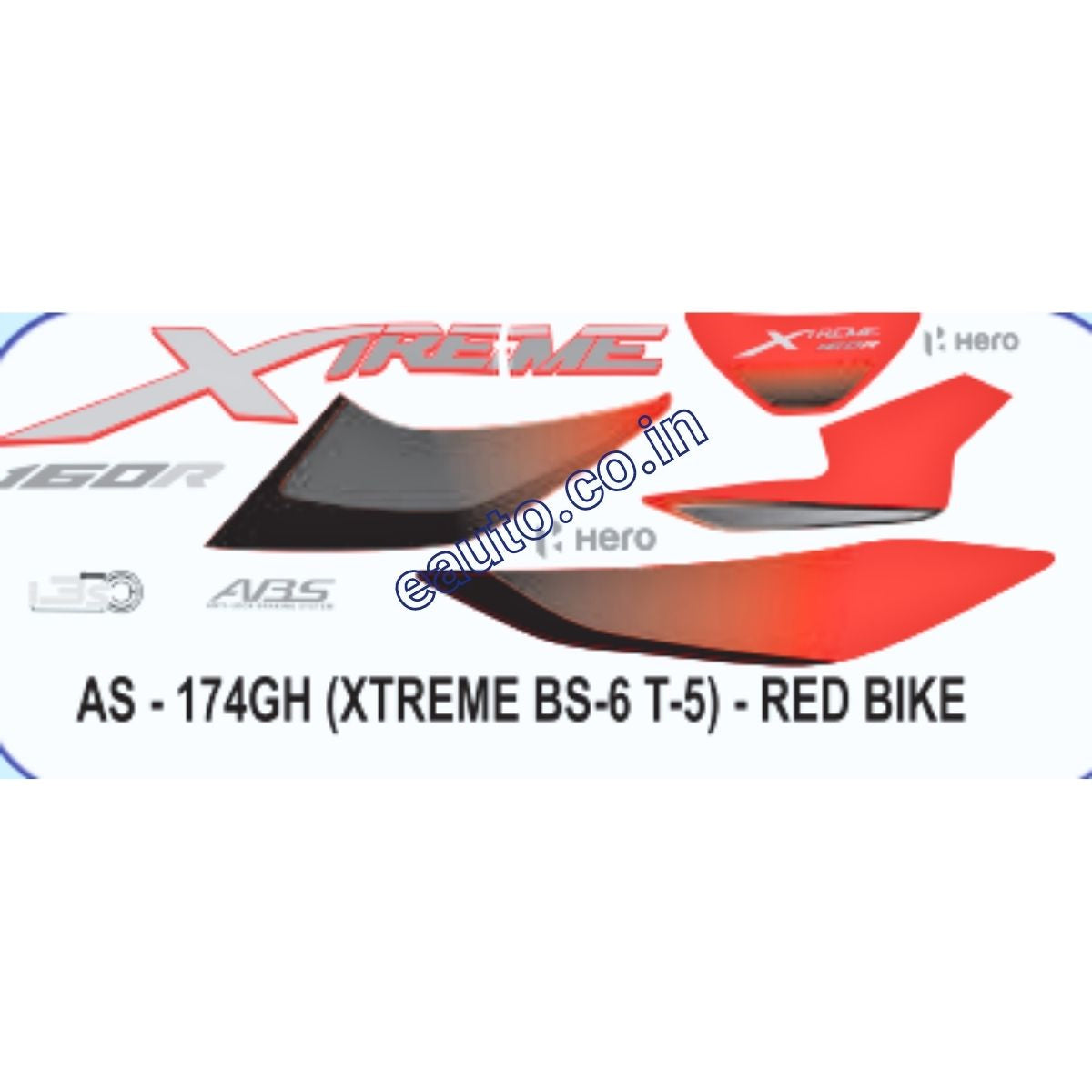 Graphics Sticker Set for Hero Xtreme 160R BS6 | Type 5 | Red Vehicle