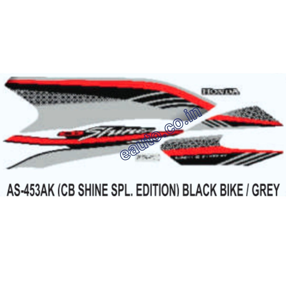 Graphics Sticker Set for Honda CB Shine | Special Edition | Black Vehi