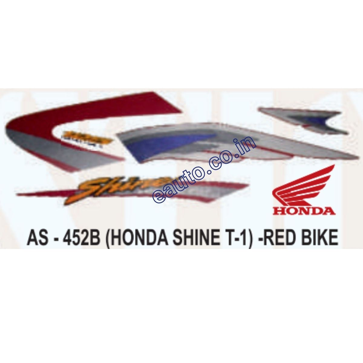 Graphics Sticker Set for Honda Shine | Type 1 | Red Vehicle | Both Sid