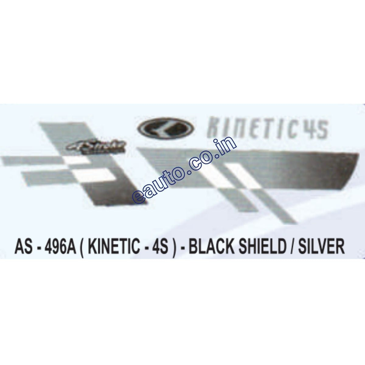 Graphics Sticker Set for Kinetic 4S | Black & Silver Vehicle | Both Si