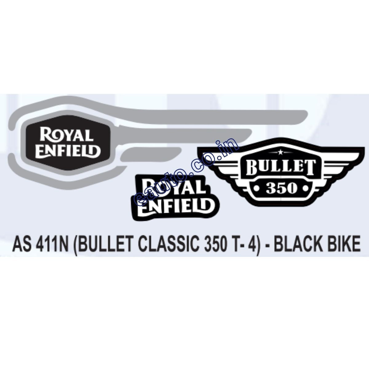 Graphics Sticker Set for Royal Enfield Bullet Classic 350 | Type 4 | B