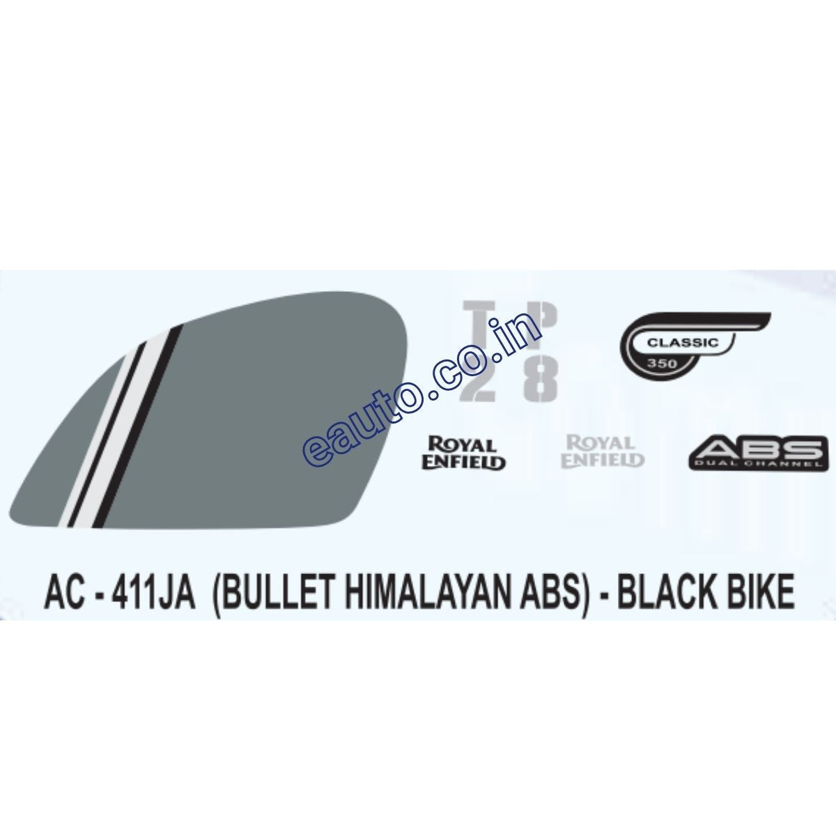 Graphics Sticker Set for Royal Enfield Bullet Himalayan | ABS | Black