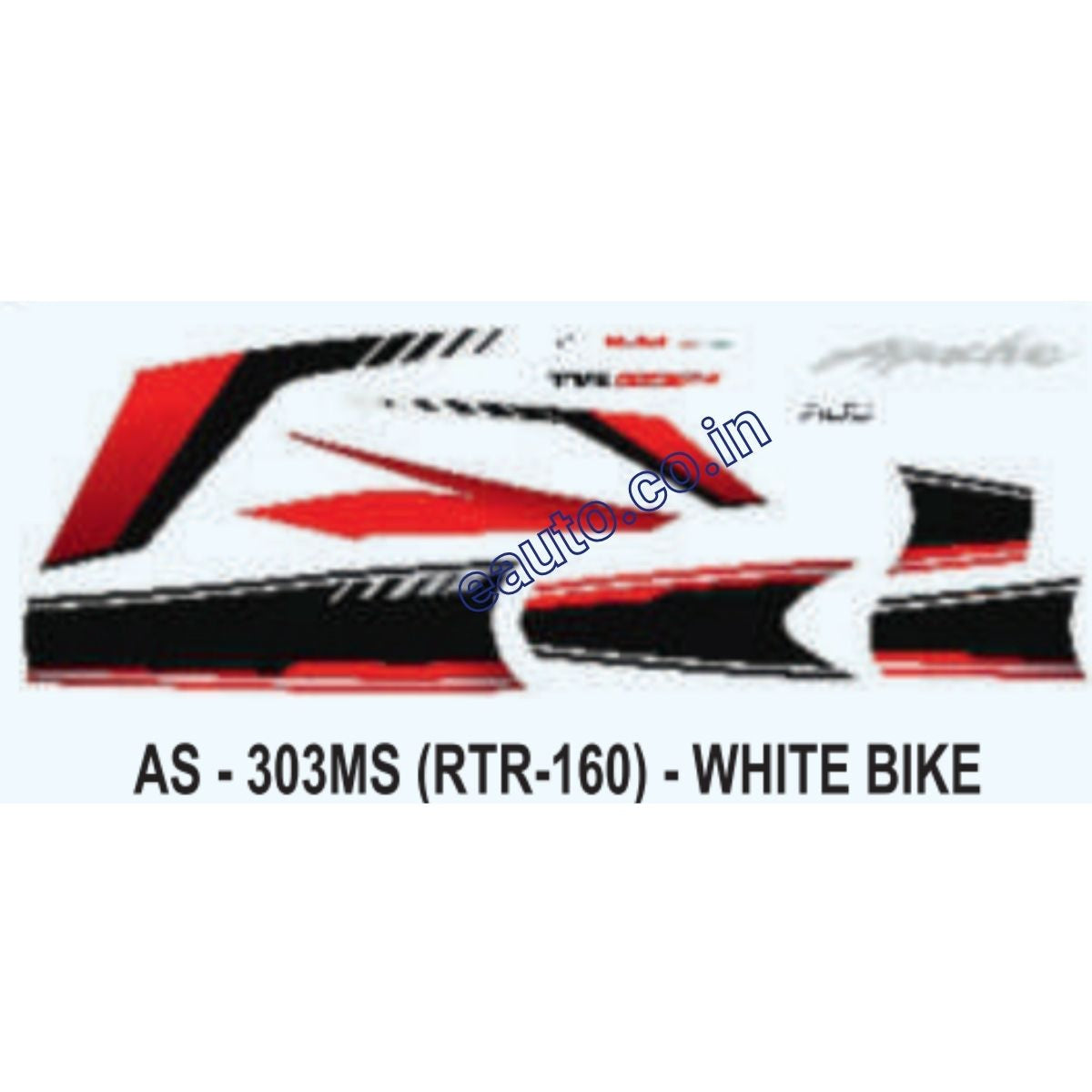 Graphics Sticker Set for TVS Apache RTR 160 | White Vehicle | Both Sid