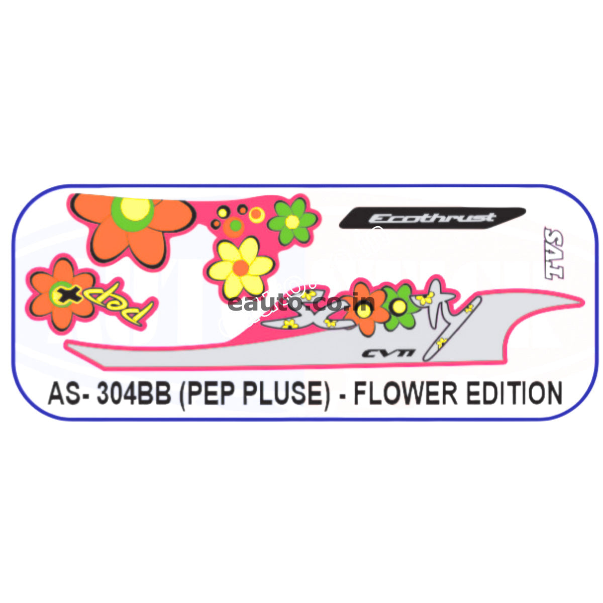 Graphics Sticker Set for TVS Pep Plus | Flower Edition | Both Sides