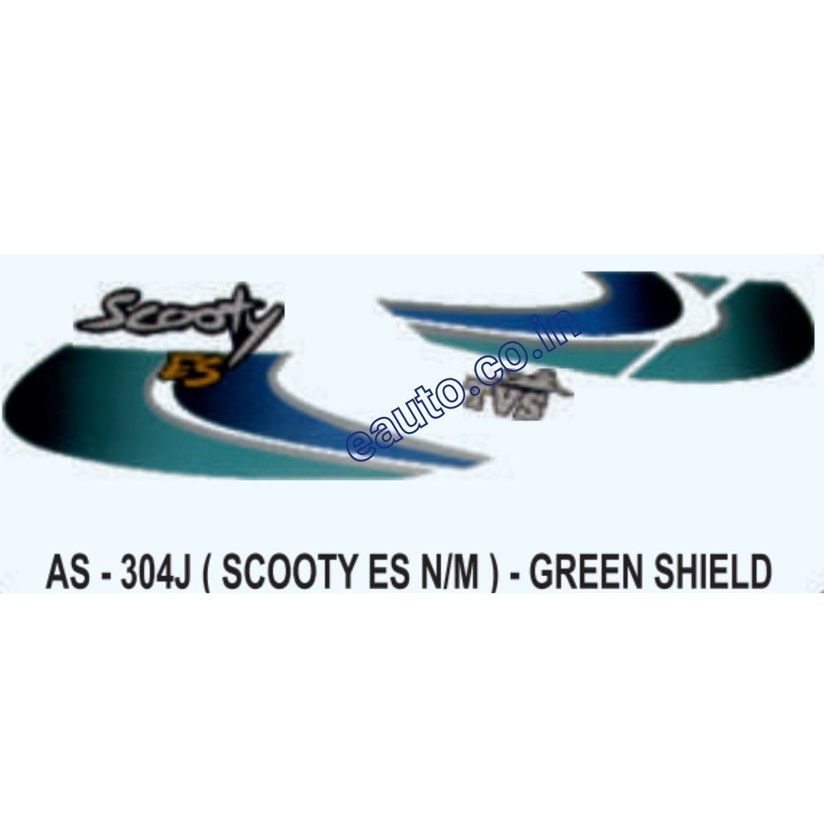 Graphics Sticker Set for TVS Scooty ES | New Model | Green Shield Stic