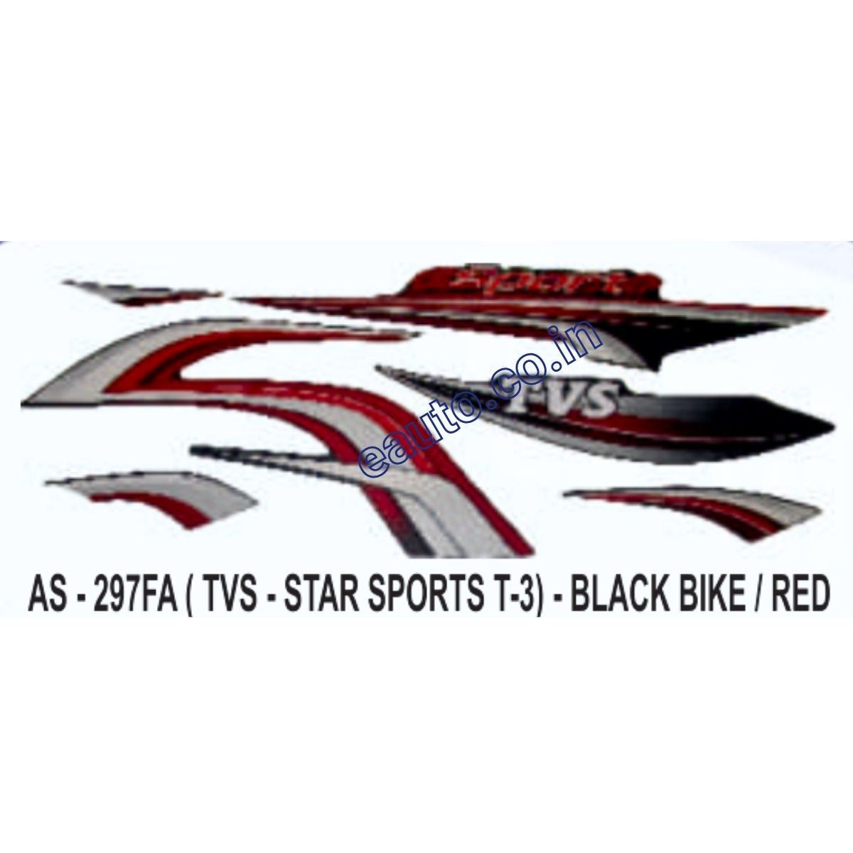 Graphics Sticker Set for TVS Star Sports | Type 3 | Black Vehicle | Re