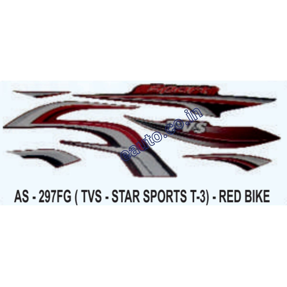 Graphics Sticker Set for TVS Star Sports | Type 3 | Red Vehicle | Both