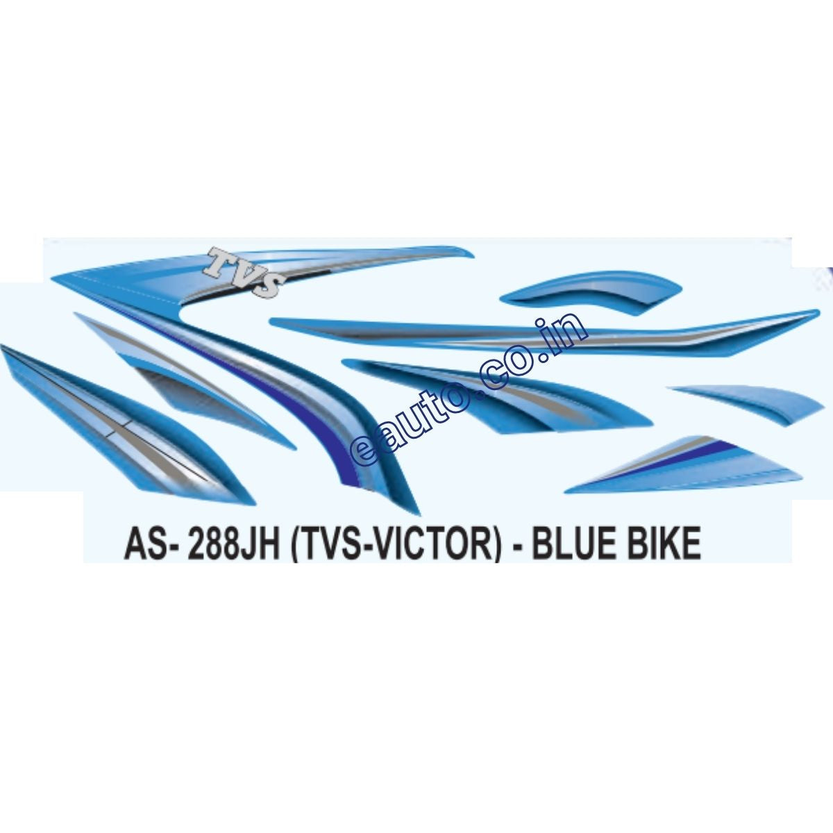 Graphics Sticker Set for TVS Victor | Blue Vehicle | Both Sides