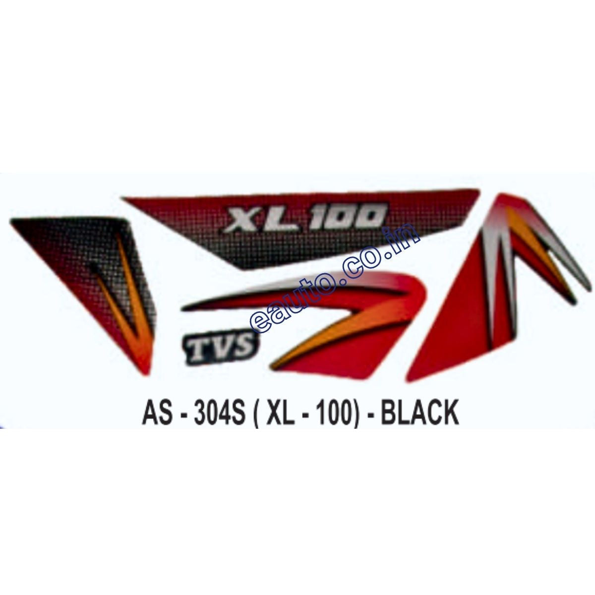 Graphics Sticker Set for TVS XL 100 | Black Sticker | Both Sides