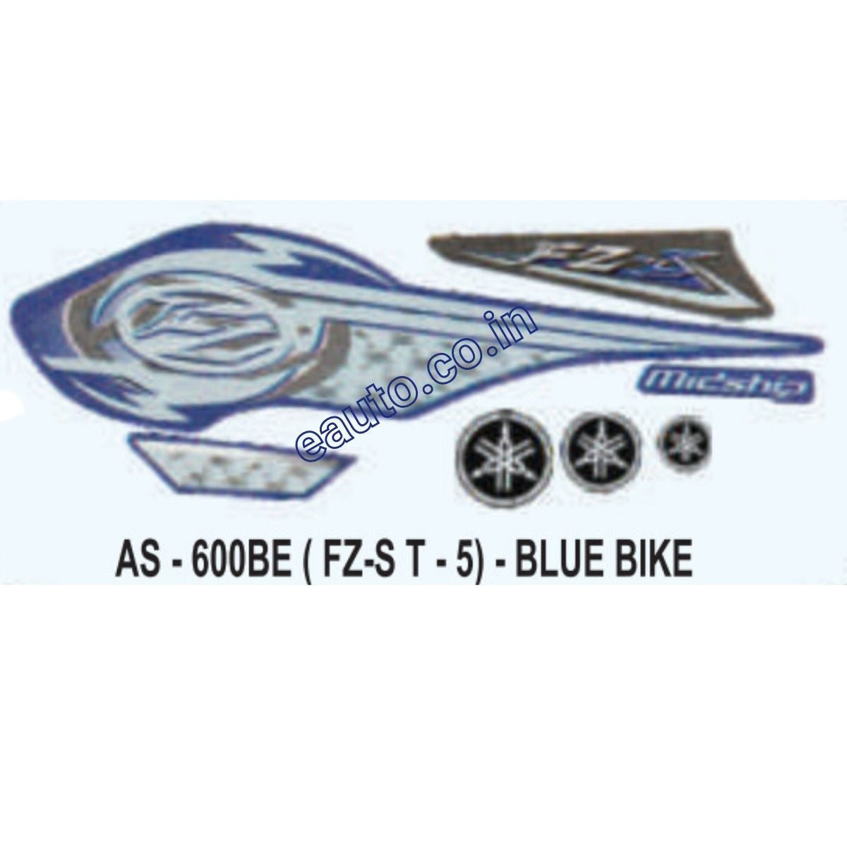 Graphics Sticker Set for Yamaha FZ-S | Type 5 | Blue Vehicle | Both Si
