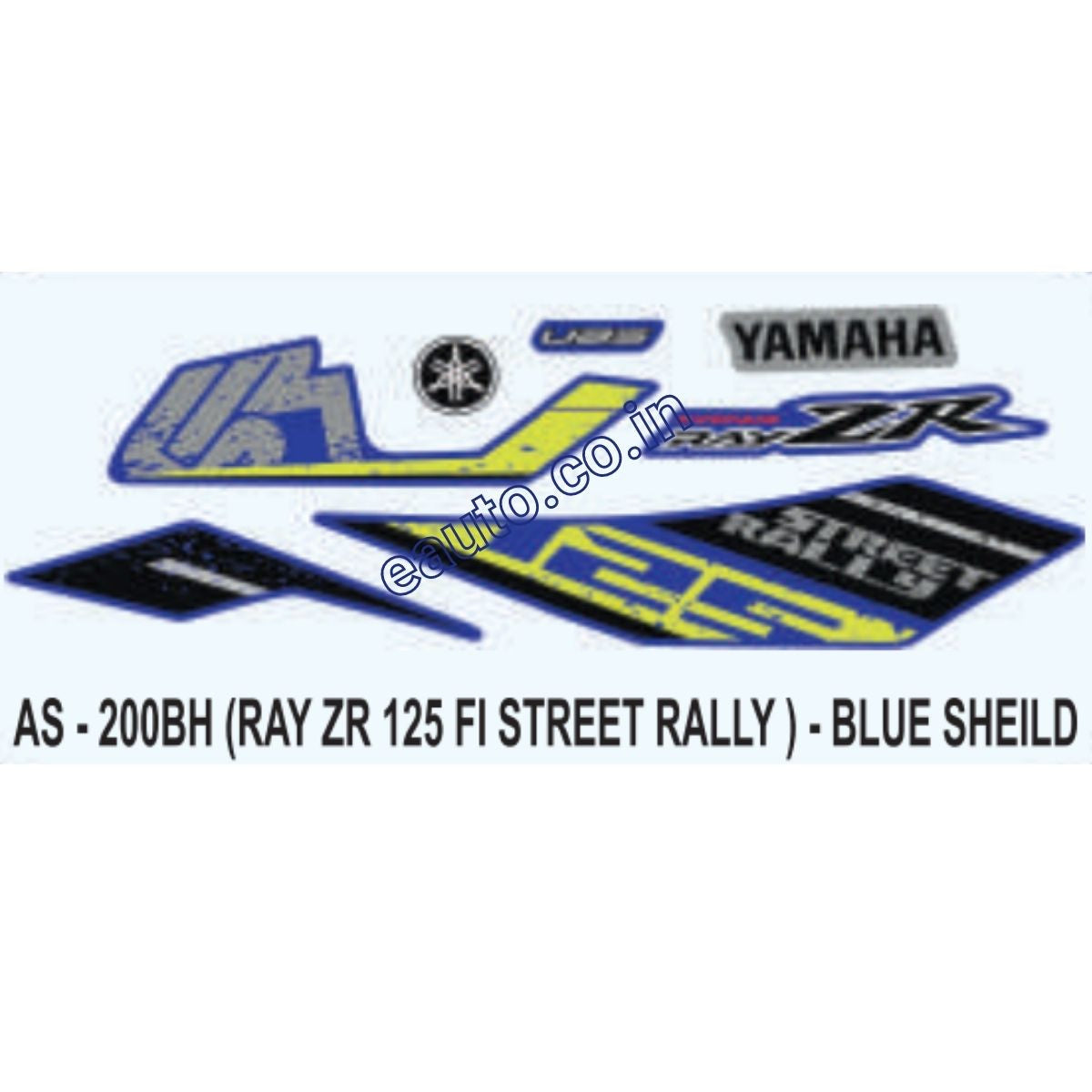 Graphics Sticker Set for Yamaha Ray ZR 125 FI | Street Rally | Blue Sh